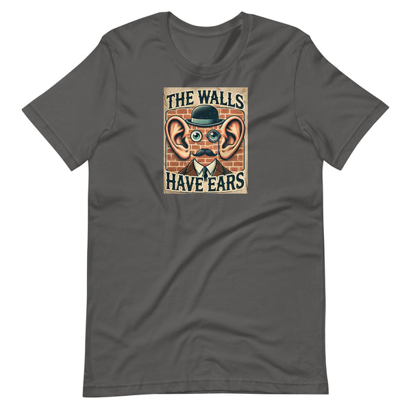 Funny “The Walls Have Ears” Idiom T-Shirt – Big-Eared Cartoon Wall Des ...