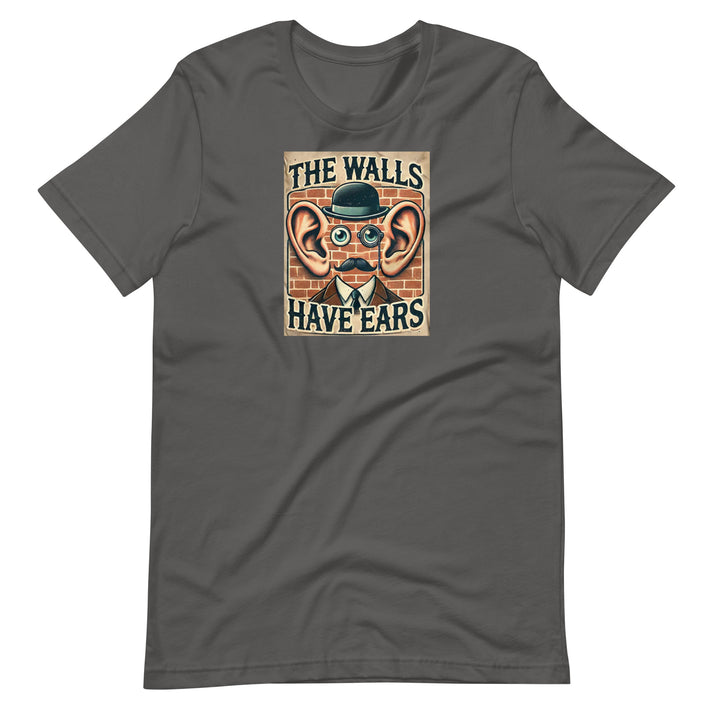 Funny “The Walls Have Ears” Idiom T-Shirt – Big-Eared Cartoon Wall Des ...